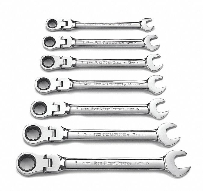 GEARWRENCH, Set,Wr Rat Comb Flex Met,7pc - 43XK97|9900D - Grainger