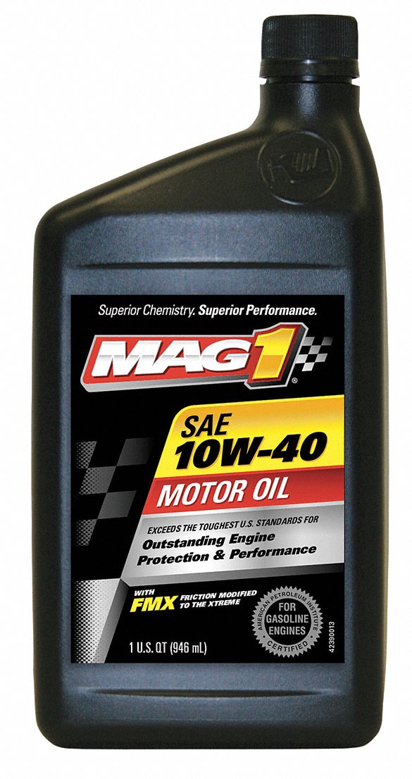 MAG 1 Conventional Engine Oil, 1 qt Bottle, SAE Grade: 10W-40, Amber ...