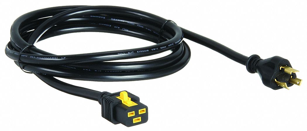 APC BY SCHNEIDER ELECTRIC, 10 ft Lg, NEMA L6-20P Plug, Power Cord ...