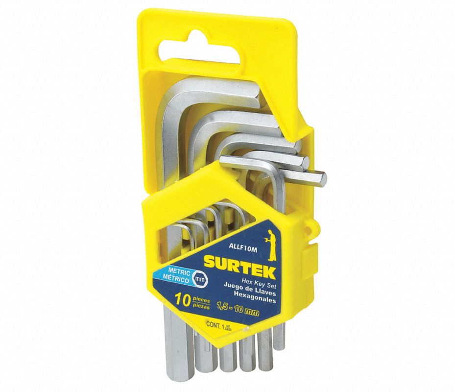 SURTEK Juego de Llaves Hexagonales Piezas: 10 Mango En L Métrica ...