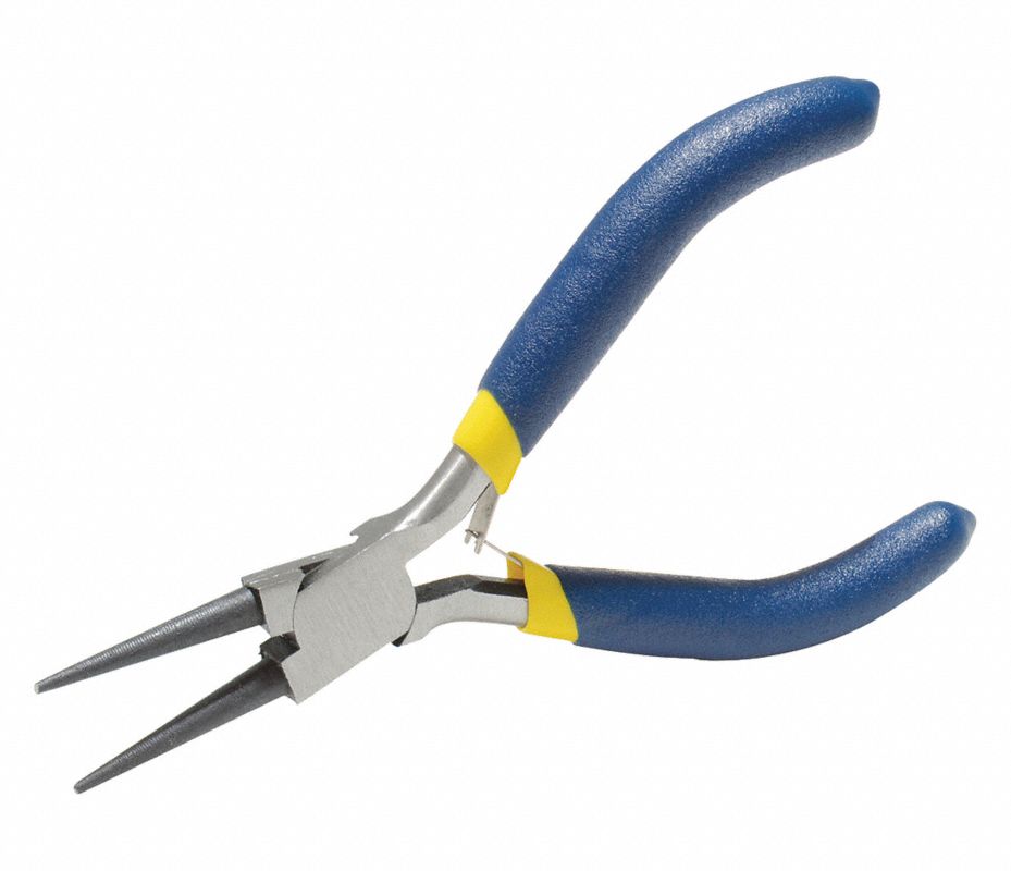 FOY Pinza Punta Redonda Redonda 4-15/16" Acero al Carbono Azul/Amarillo ...