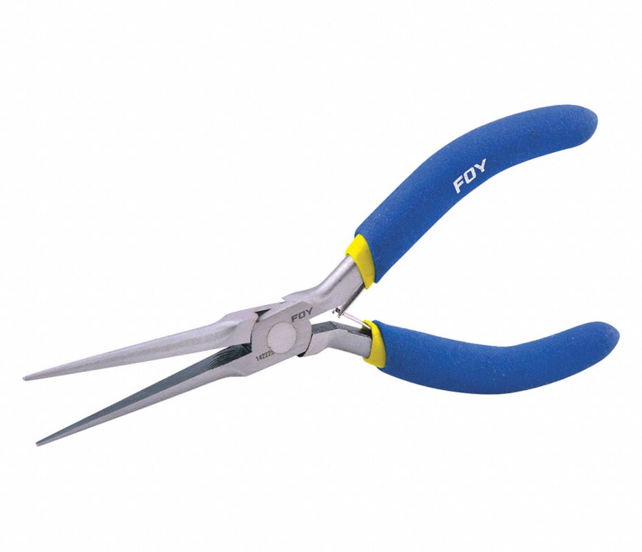 FOY Pinza Punta Aguja Redonda 5-3/4" Acero al Carbono Azul/Amarillo ...