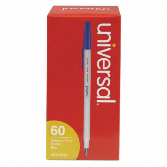 UNIVERSAL, Blue, Ballpoint, Ballpoint Pen,Medium,Blue,PK60 - 43YG64 ...