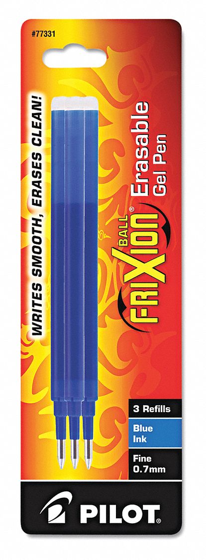 PILOT, Erasable, 3, Refill,Erasable Gel Ink Pen,Blue,PK3 - 43YL02|77331 ...
