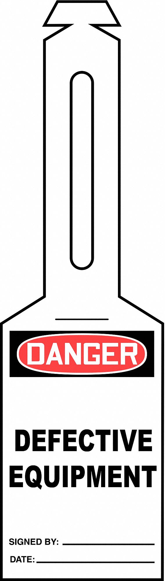 #7 Tag Size, White, Loop n Strap Danger Tags - 43Z177|TAL302 - Grainger