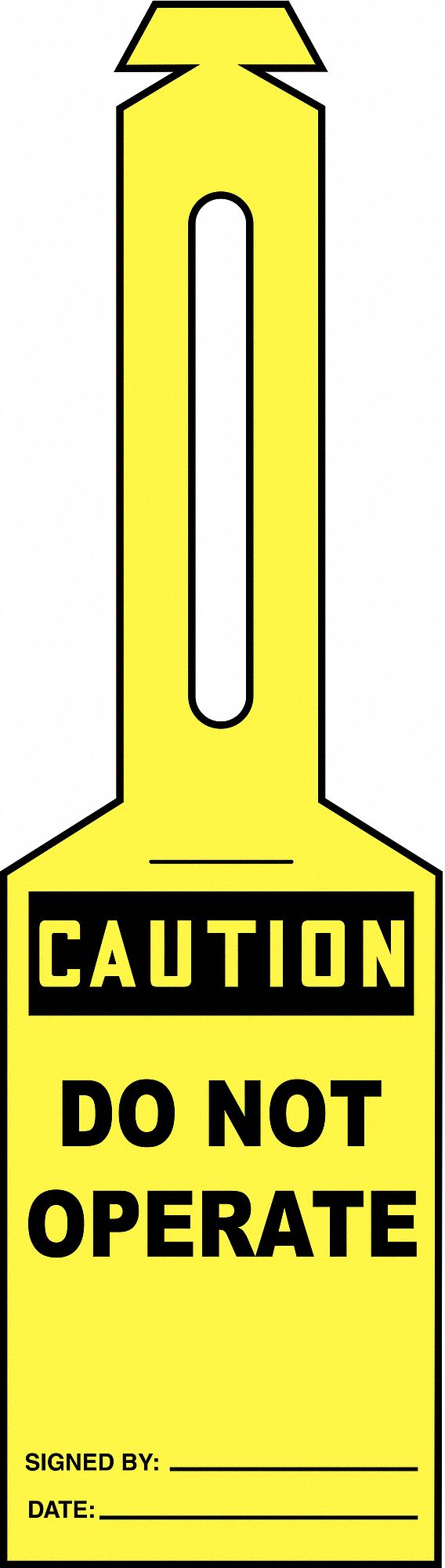 #7 Tag Size, Yellow, Loop n Strap Caution Tags - 43Z181|TAL312 - Grainger