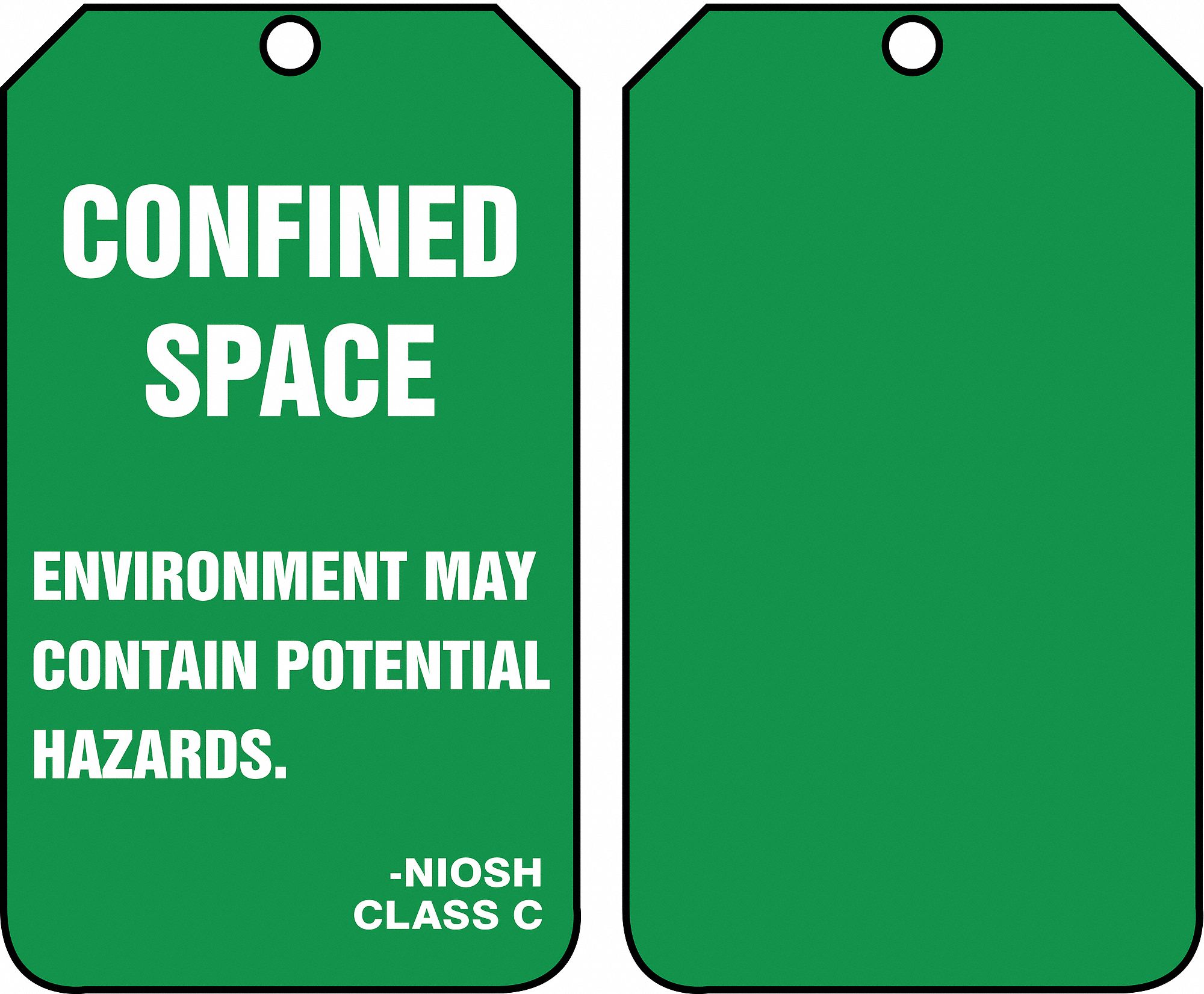 #7 Tag Size, Green, Safety Tags - 43Z308|TSS824CTP - Grainger