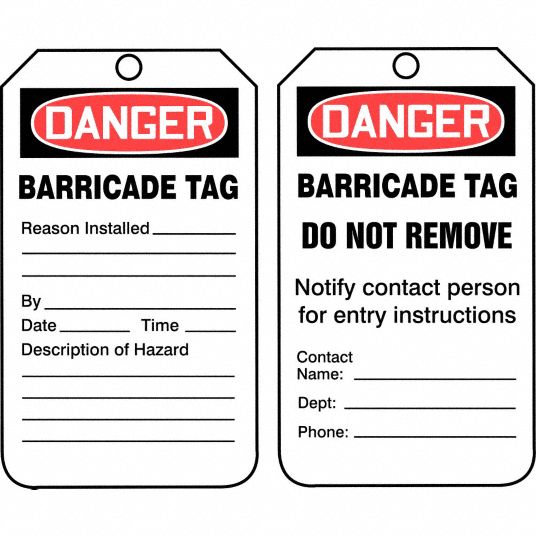 #7 Tag Size, White, Safety Tags - 43Z343|TAB104PTP - Grainger