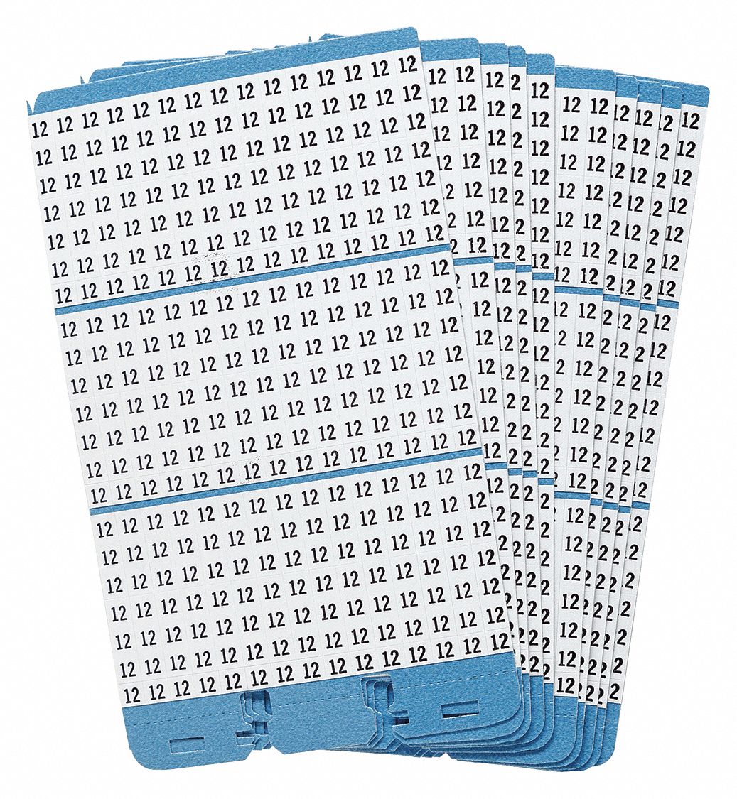 Porta-Pack Wire Markers,12,Blk/Wht,PK10 - Grainger