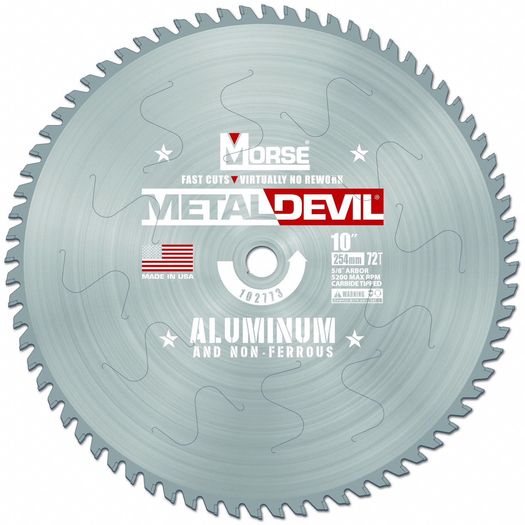 Morse 10 In Blade Dia 72 Teeth Carbide Tipped Circular Saw Blade