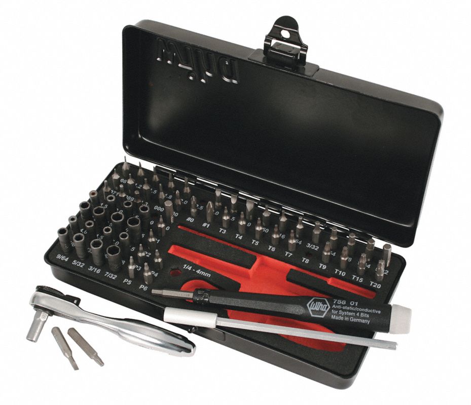 WIHA Juego de Puntas Múltiples para Matraca 5/64", 2 mm, 3/32", 7/64 ...