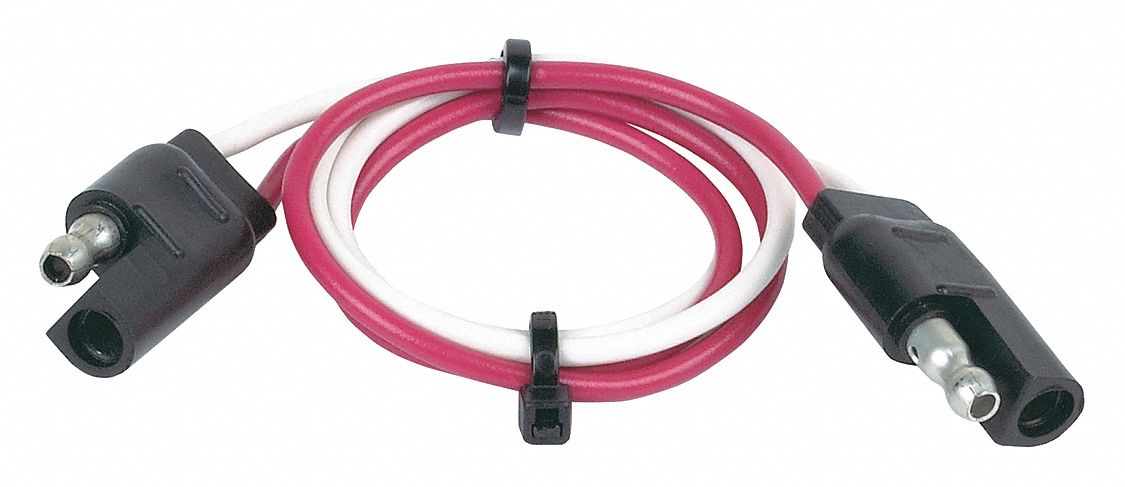 HOPKINS TOWING SOLUTIONS Flat Electric Connector: 2-Way, PVC, 16 ga ...