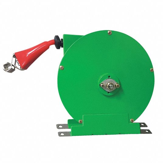SPEEDAIRE Cable Reel: Spring Return, Powder Coated, Locking, Green ...