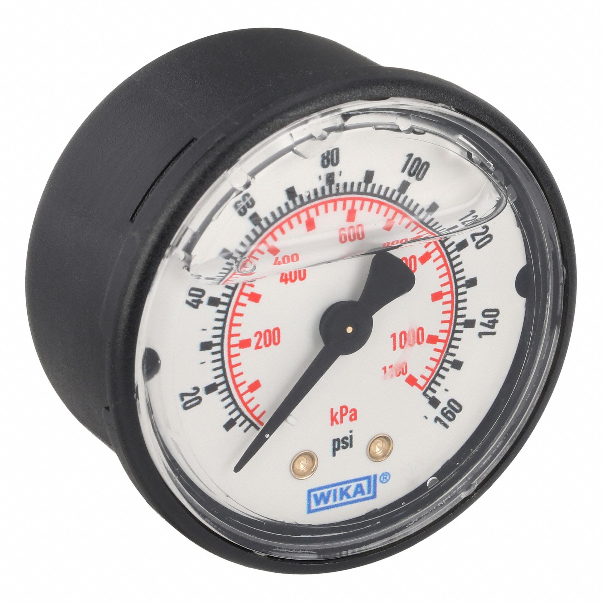 WIKA, 0 psi / Hg to 160 psi, 2 in Dial, Commercial Pressure Gauge - 442Y58|113.13.20.160.B ...