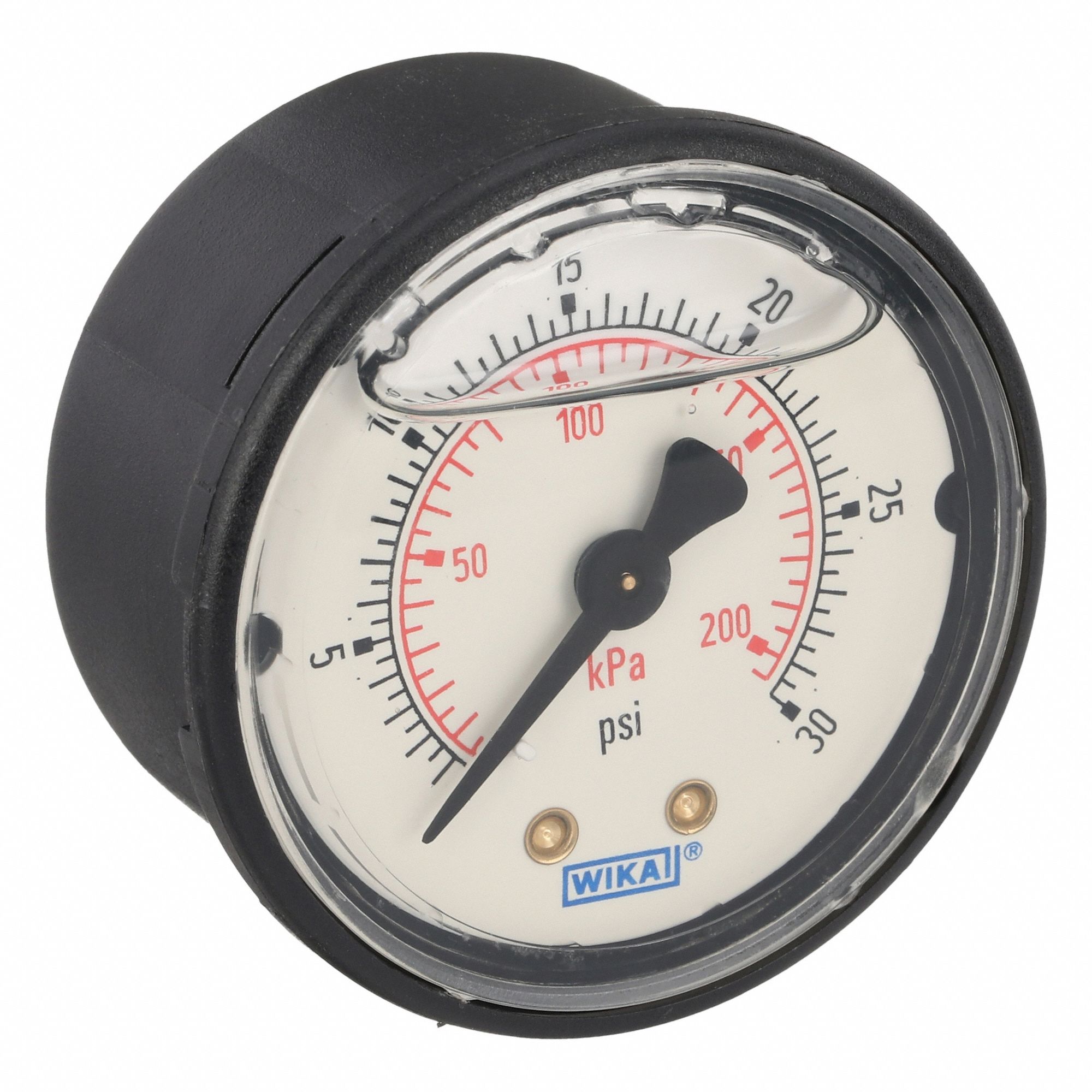 WIKA, 0 psi / Hg to 30 psi, 2 in Dial, Commercial Pressure Gauge - 442Y60|113.13.20.30.B - Grainger