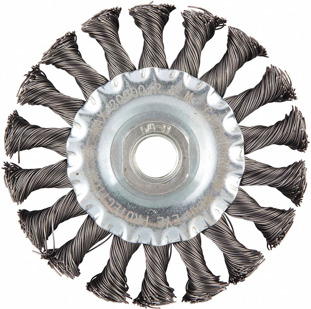 Twisted Steel, 4" Dia x 1/2" Wd, Wire Wheel Brush - 443M12|66252838792 ...