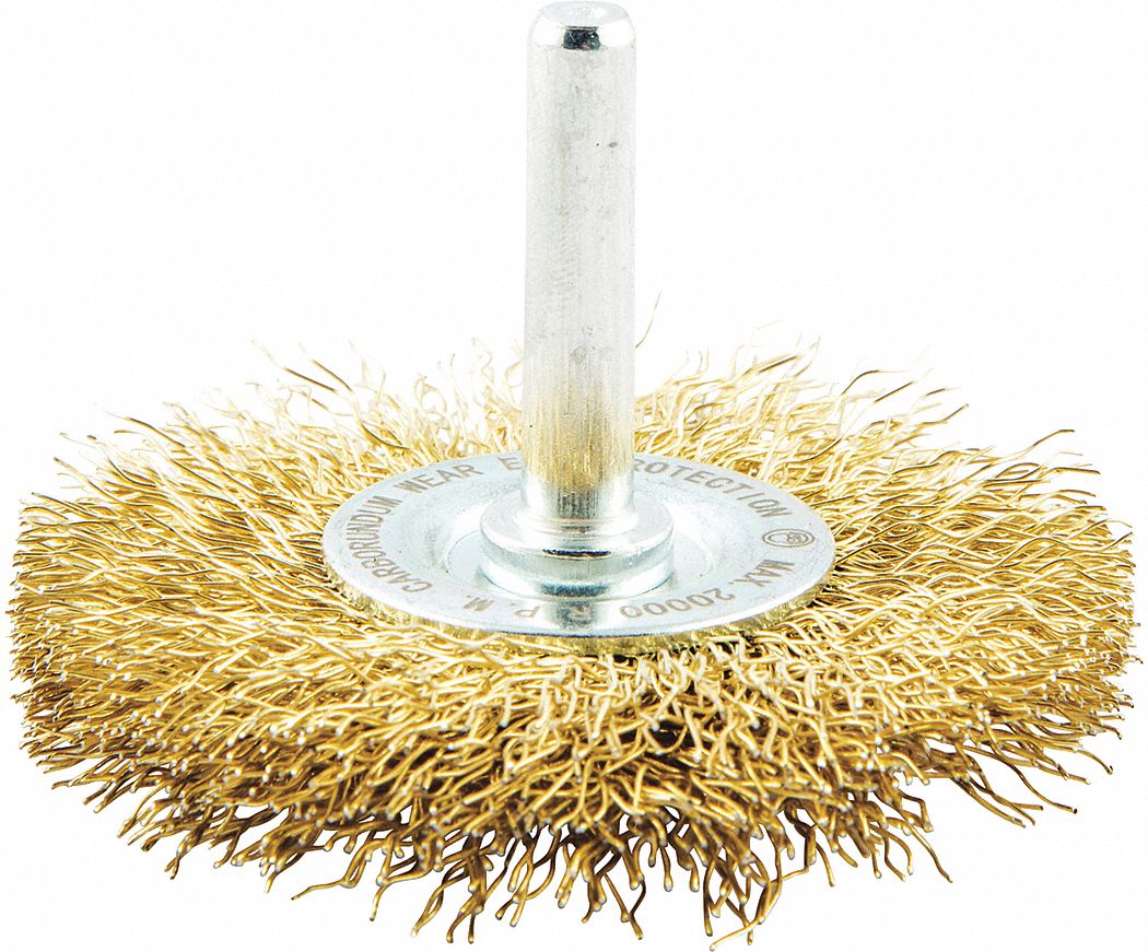Crimped Brass, 2 1/2" Dia x 3/8" Wd, Wire Wheel Brush - 443M56 ...