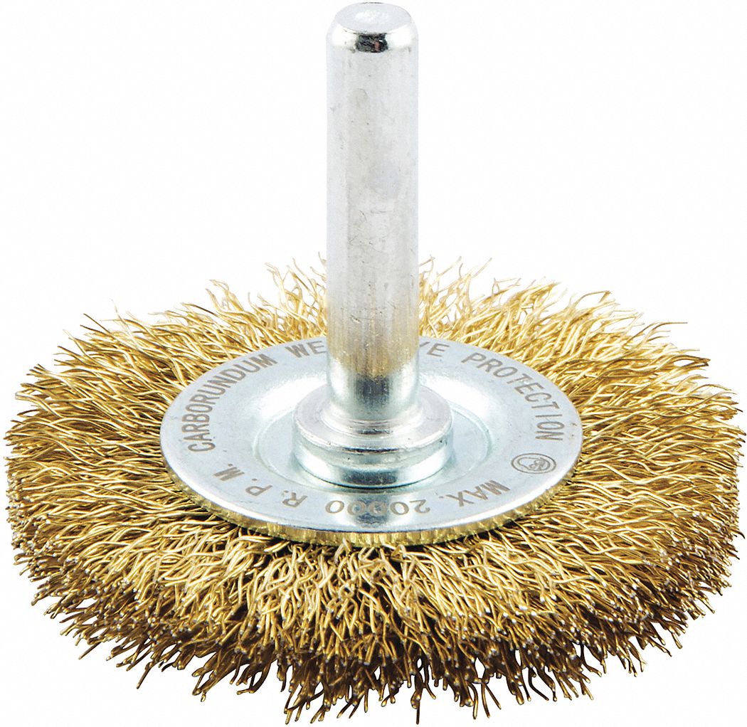 Crimped Brass, 2" Dia x 5/16" Wd, Wire Wheel Brush - 443M64|66254443050 ...