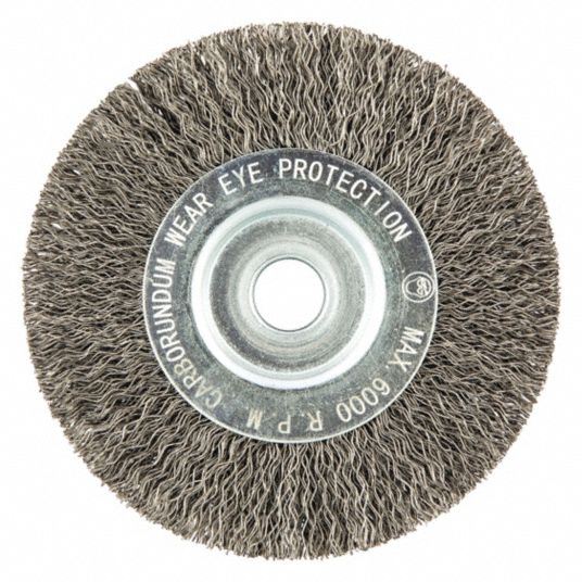 Crimped Steel, 4" Dia x 3/8" Wd, Wire Wheel Brush - 443N55|66252838762 ...