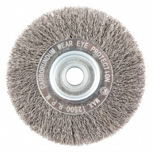 Crimped Steel, 4" Dia x 1/2" Wd, Wire Wheel Brush - 443P06|66254443023 ...