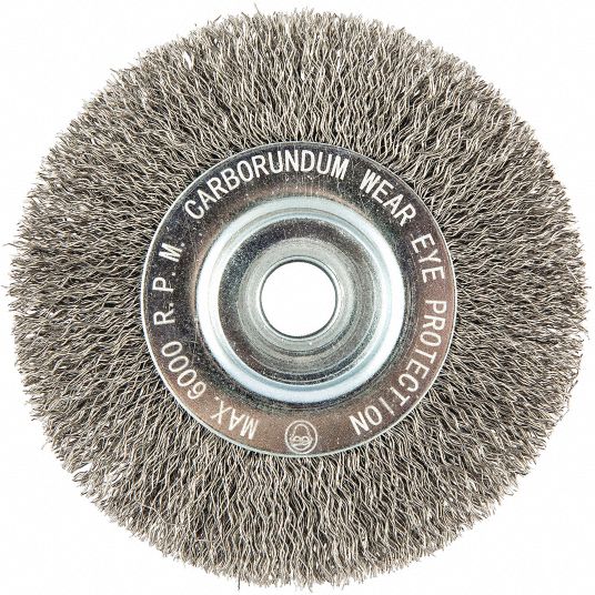 Crimped Steel, 4" Dia x 3/8" Wd, Wire Wheel Brush - 443P11|66254443033 ...