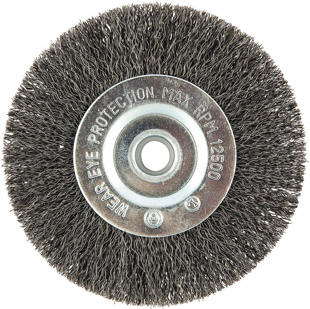 Crimped Steel, 4" Dia x 1/2" Wd, Wire Wheel Brush - 443P16|66252838670 ...