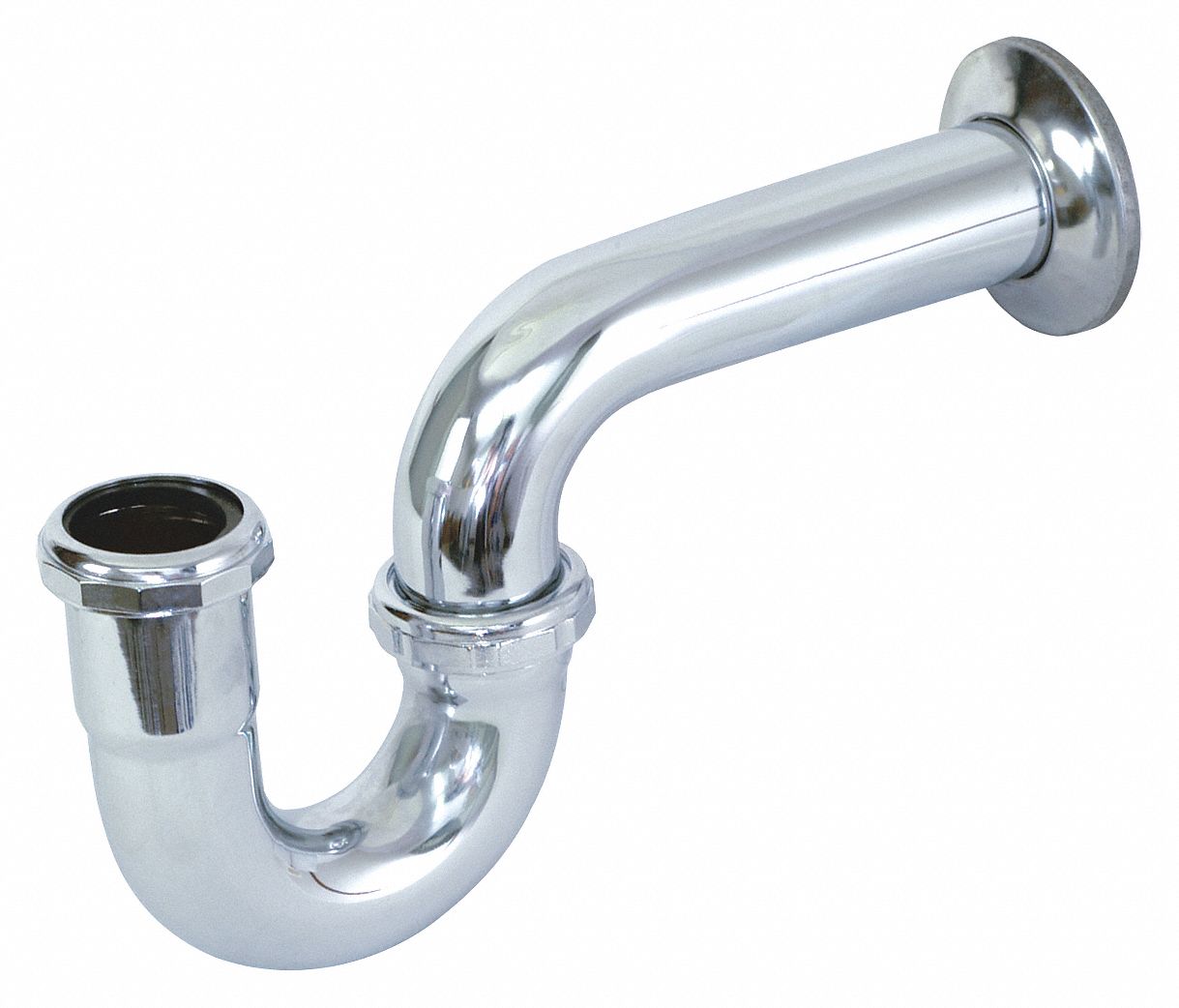 GRAINGER APPROVED P-Trap: 1 1/2 in Pipe Dia., Metal, Silver, Slip ...