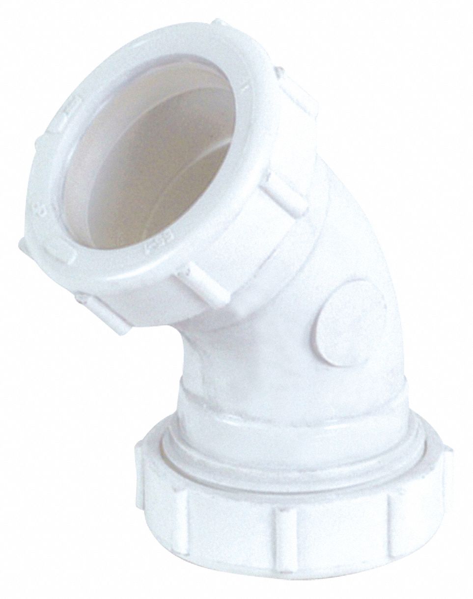 Plastic, White, Elbow - 444J35|35333 - Grainger