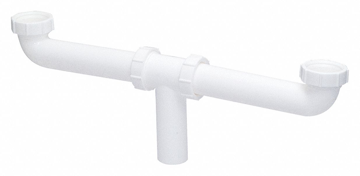 Plastic, White, Center Outlet - 444J46|35393 - Grainger