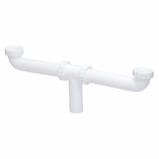 Plastic, White, Center Outlet - 444J46|35393 - Grainger