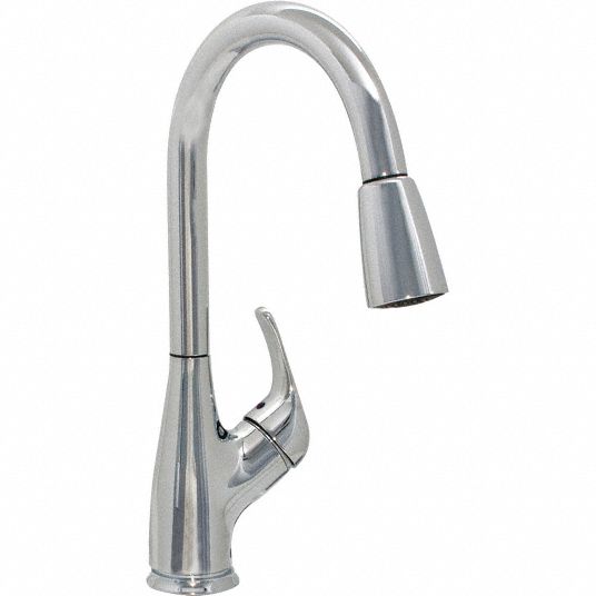 EZ-FLO Gooseneck Pull Out Kitchen Faucet: EZ-FLO, Chrome Finish, 1.8 ...