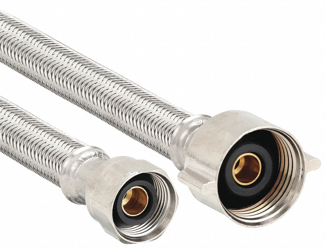 1/4 in Hose Inside Dia., 12 in Hose Lg, Supply Line - 444L52|48088 ...