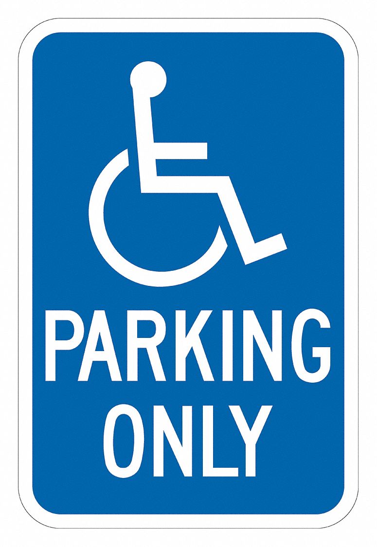 18 in x 12 in Nominal Sign Size, Aluminum, Handicap Sign - 444M39|HC ...