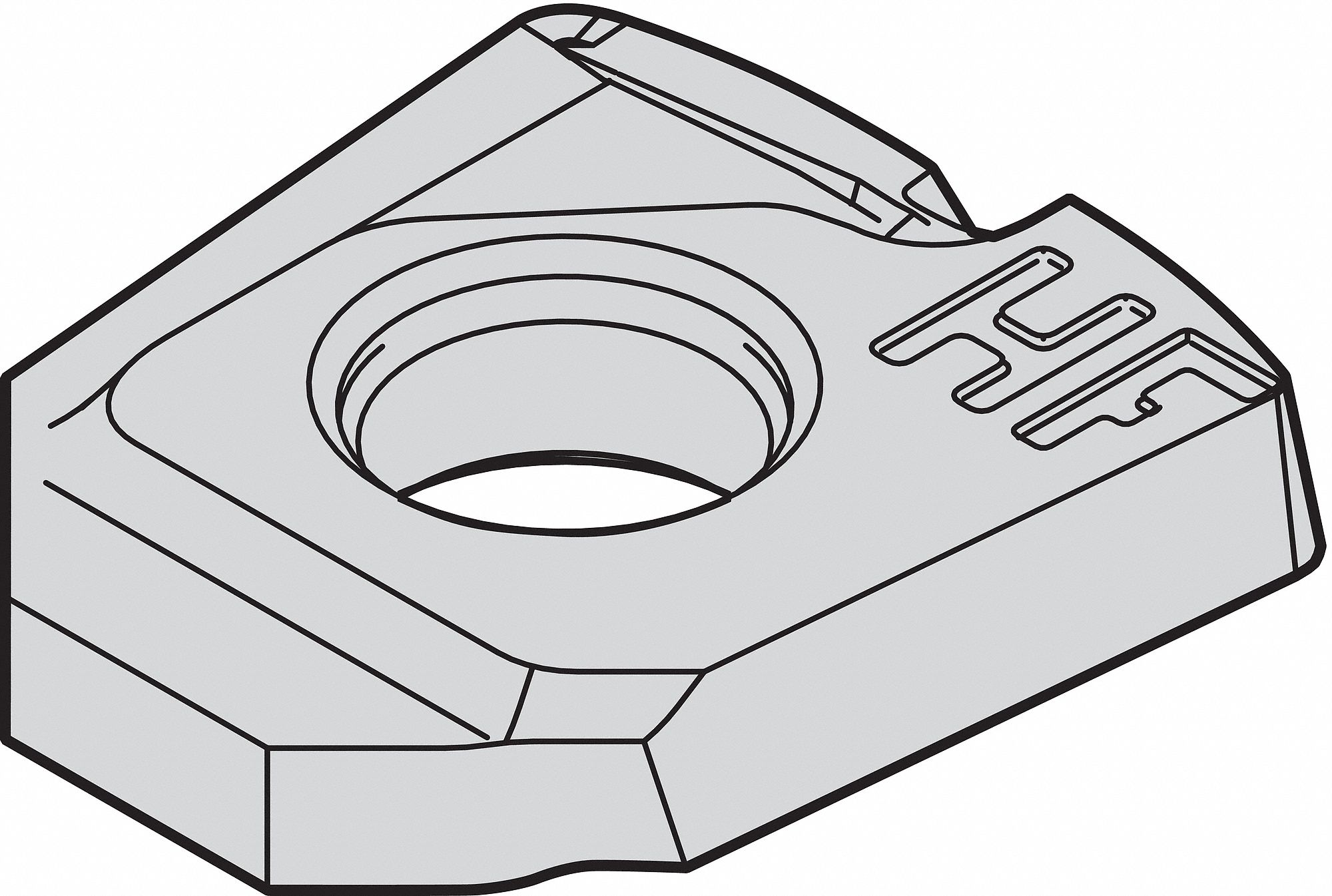 WIDIA, 0.500 in Inscribed Circle, 1/32 in Corner Radius, Milling Insert ...