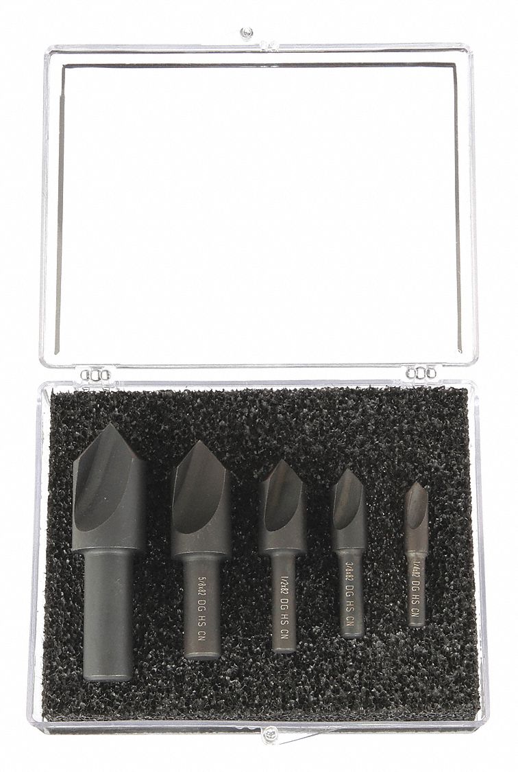 CLEVELAND, High Speed Steel, Black Oxide Finish, Countersink Set ...