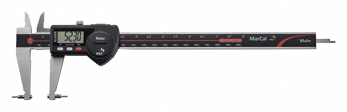 MAHR, 0 in to 8 in /0 mm to 200 mm, Cabled, Interchangeable Point ...