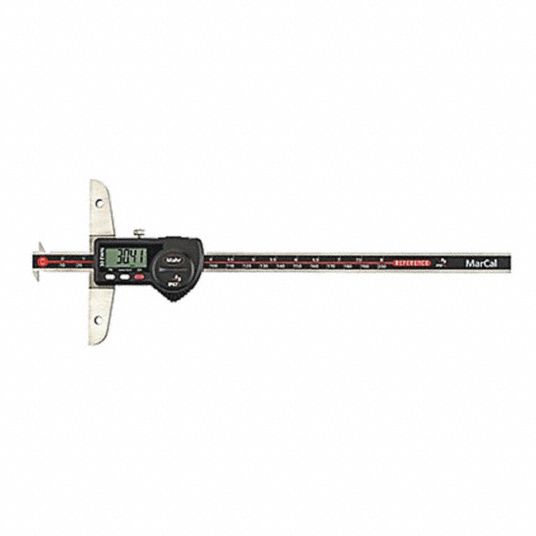 MAHR, 0 in to 8 in /0 mm to 200 mm, IP67, Blade-Style Digital Depth ...