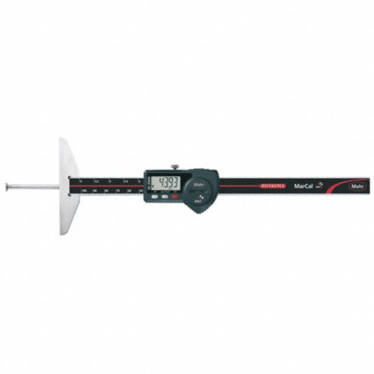 MAHR, 0 in to 4 in /0 mm to 100 mm, IP67, Blade-Style Digital Depth ...
