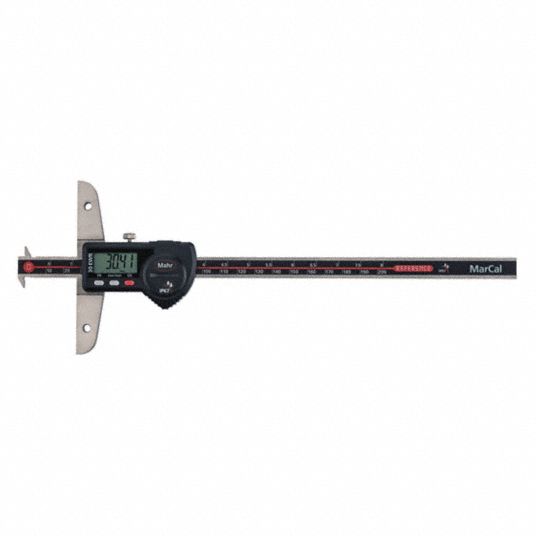 MAHR, 0 in to 8 in /0 mm to 200 mm, IP67, Blade-Style Digital Depth ...