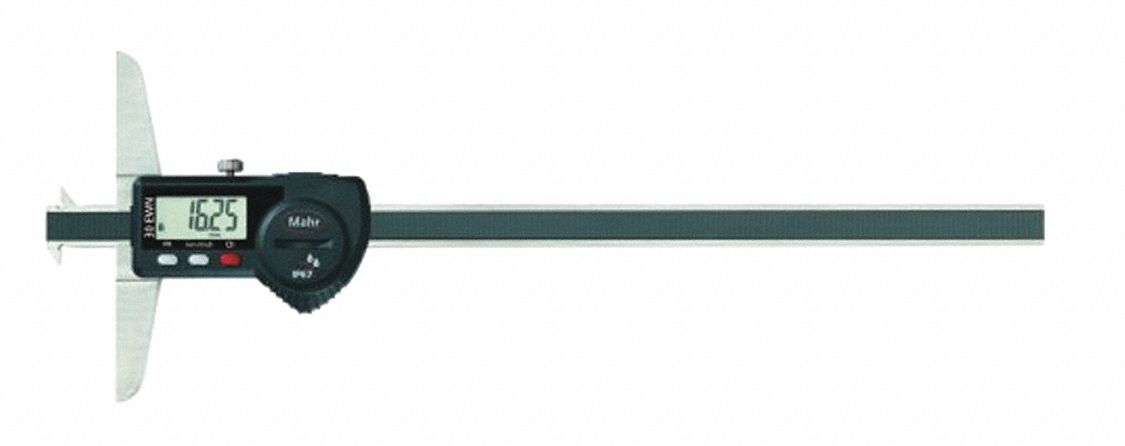 MAHR, 0 in to 12 in, IP67, Blade-Style Digital Depth Gauge - 446F28 ...
