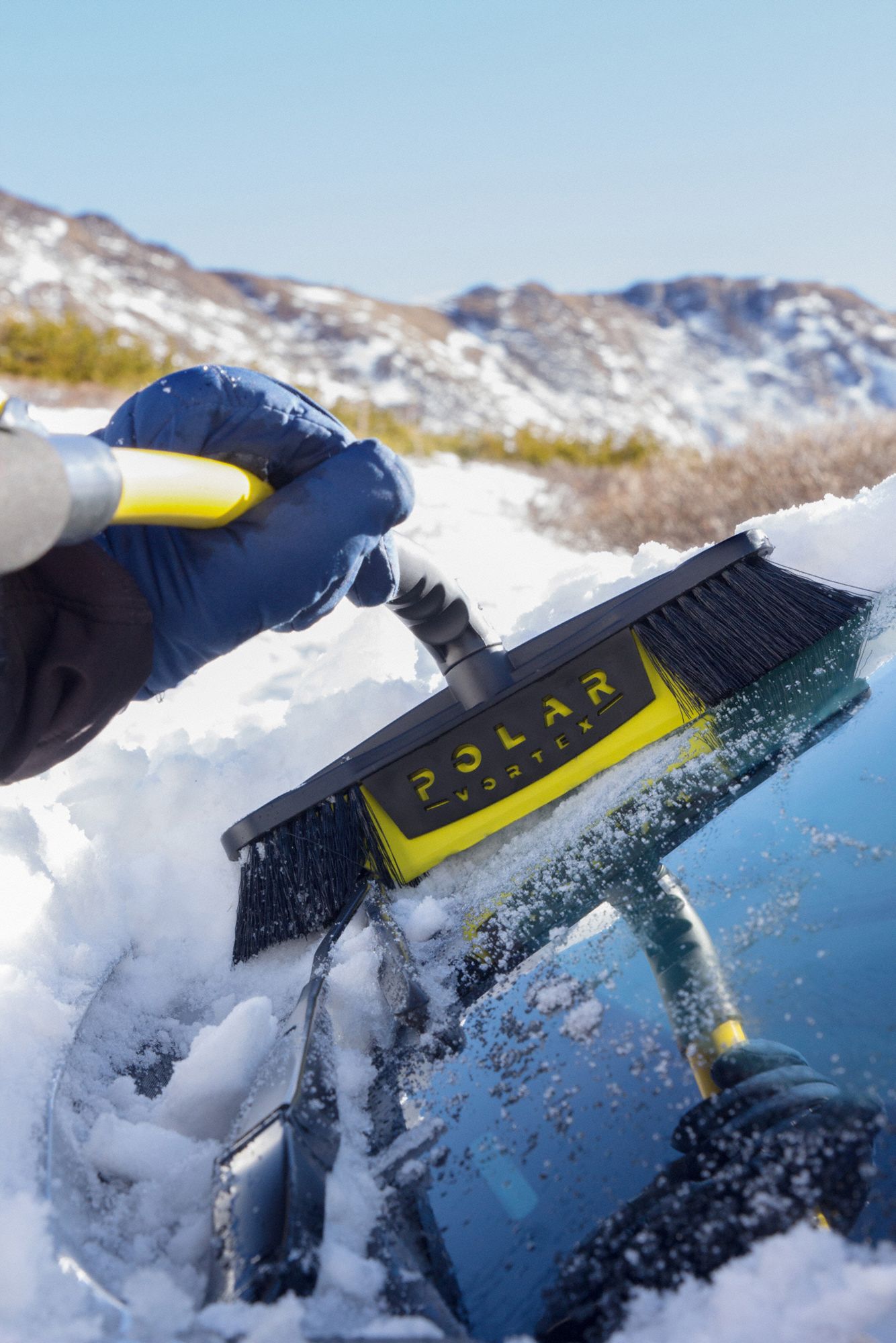 SUBZERO Snow Broom and Scraper: Telescopic Handle, 12 3/4 in Brush Head ...