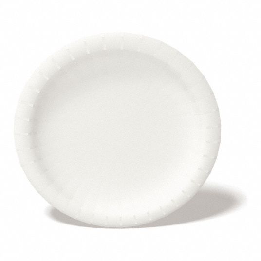 White, Heavy-Wt, Disposable Plate - 827CG0|PHL-6-CB / 506714004 - Grainger