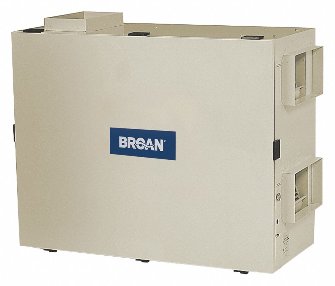 Side/Top Port, 700 cfm @ 0.400 in SP, Heat-Recovery Ventilator - 447J77 ...