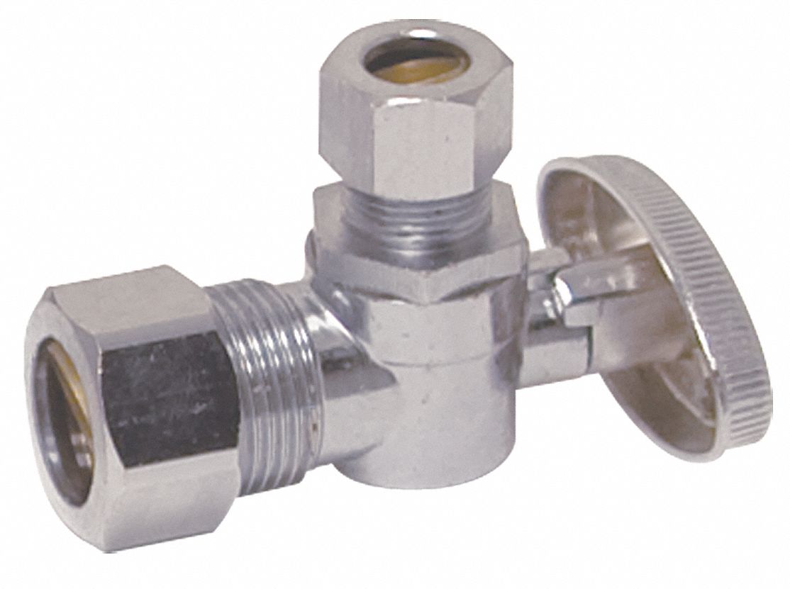 5/8 in Compression, 3/8 in Compression, Water Supply Stop - 447N27 ...