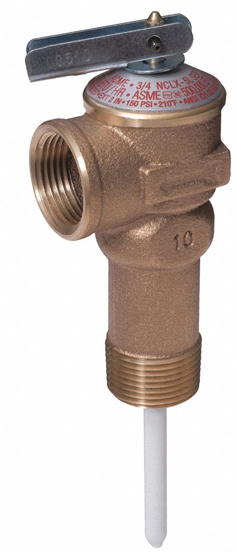 GRAINGER APPROVED Temperature and Pressure Relief Valve - Temperature ...