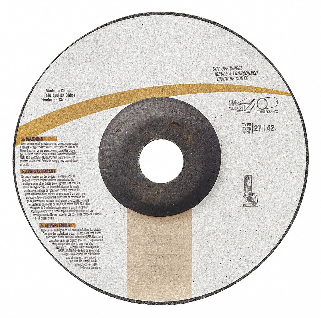 Type 27, 6" x 3/64" x 7/8", Depressed Center Wheels - 447R29 ...