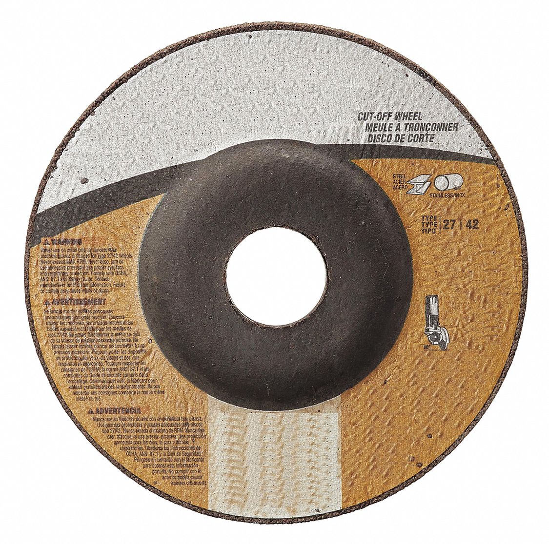 Type 27, 6" x 3/32" x 7/8", Depressed Center Wheels - 447R45 ...