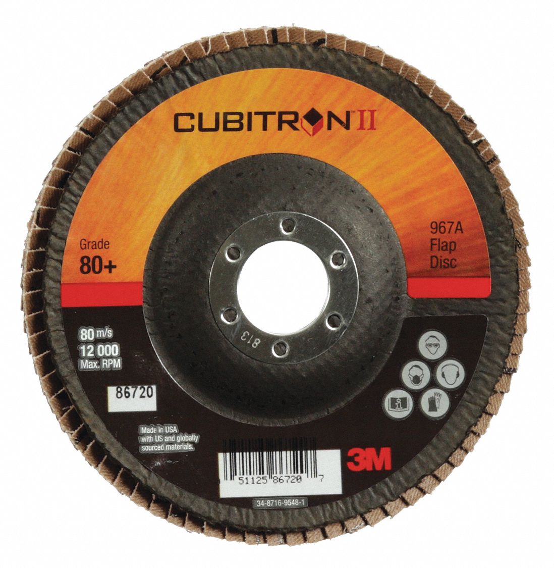 3M CUBITRON II, Type 29, 5" x 7/8", Flap Disc - 447Z69|7000148201 ...