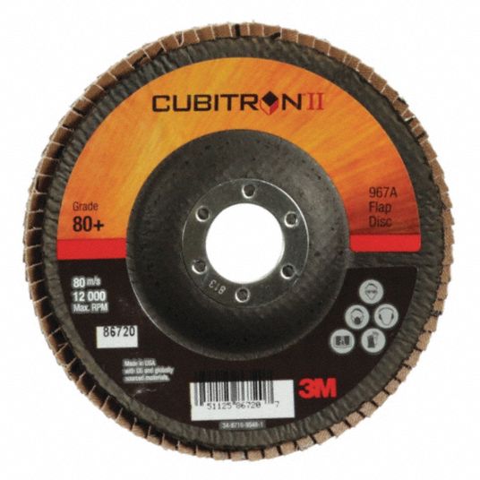 3M CUBITRON II, Type 29, 5" x 7/8", Flap Disc - 447Z69|7000148201 ...