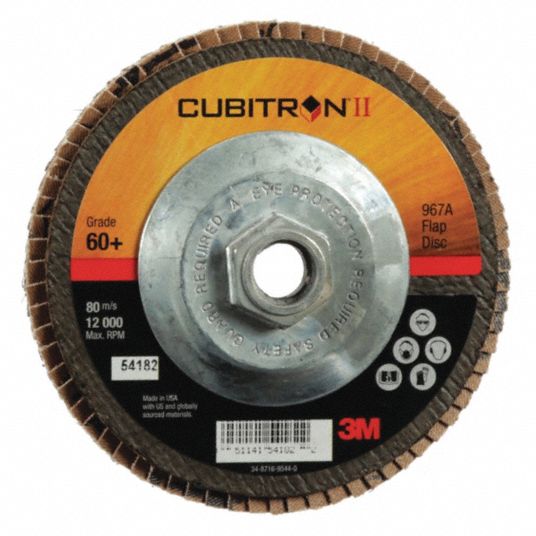 3M CUBITRON II, Type 27, 5" x 5/8"-11, Flap Disc - 448C33|7100049201 ...